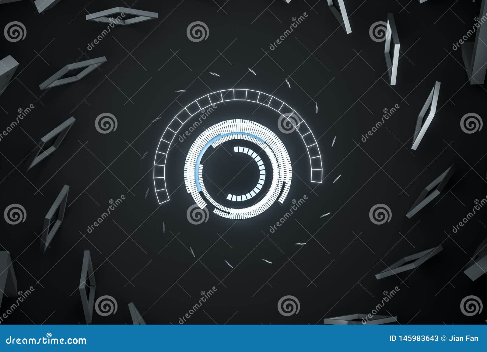3d Rendering, Dark Creative Polygon Elements Stock Illustration ...