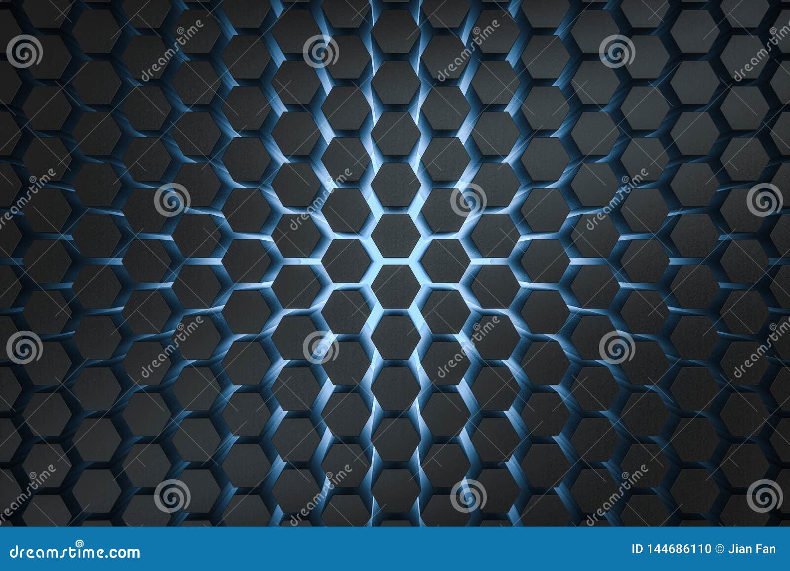 3d Rendering, Dark Hexagonal Background, Sci-fi Background Stock ...