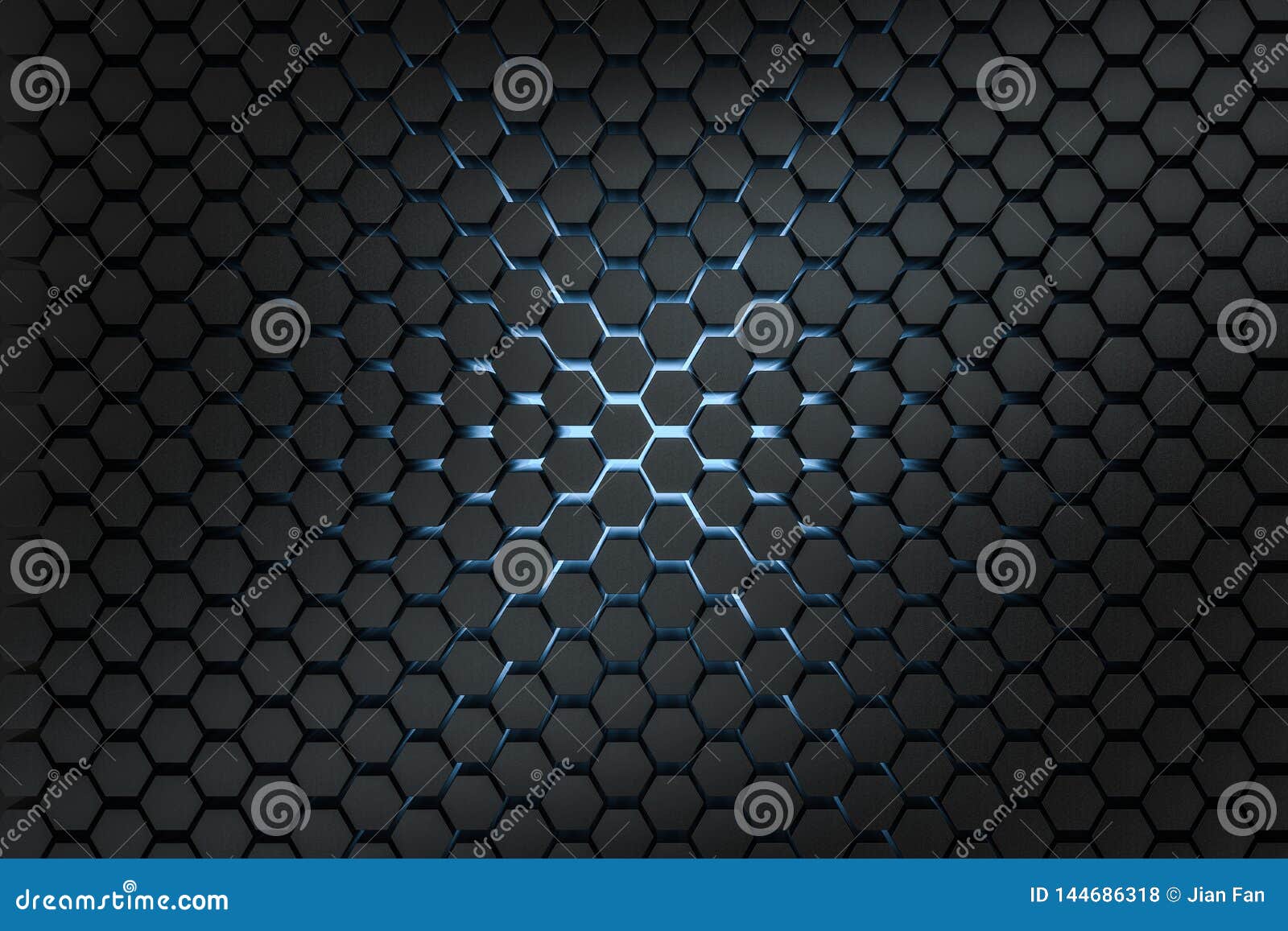 3d Rendering, Dark Hexagonal Background, Sci-fi Background Stock ...