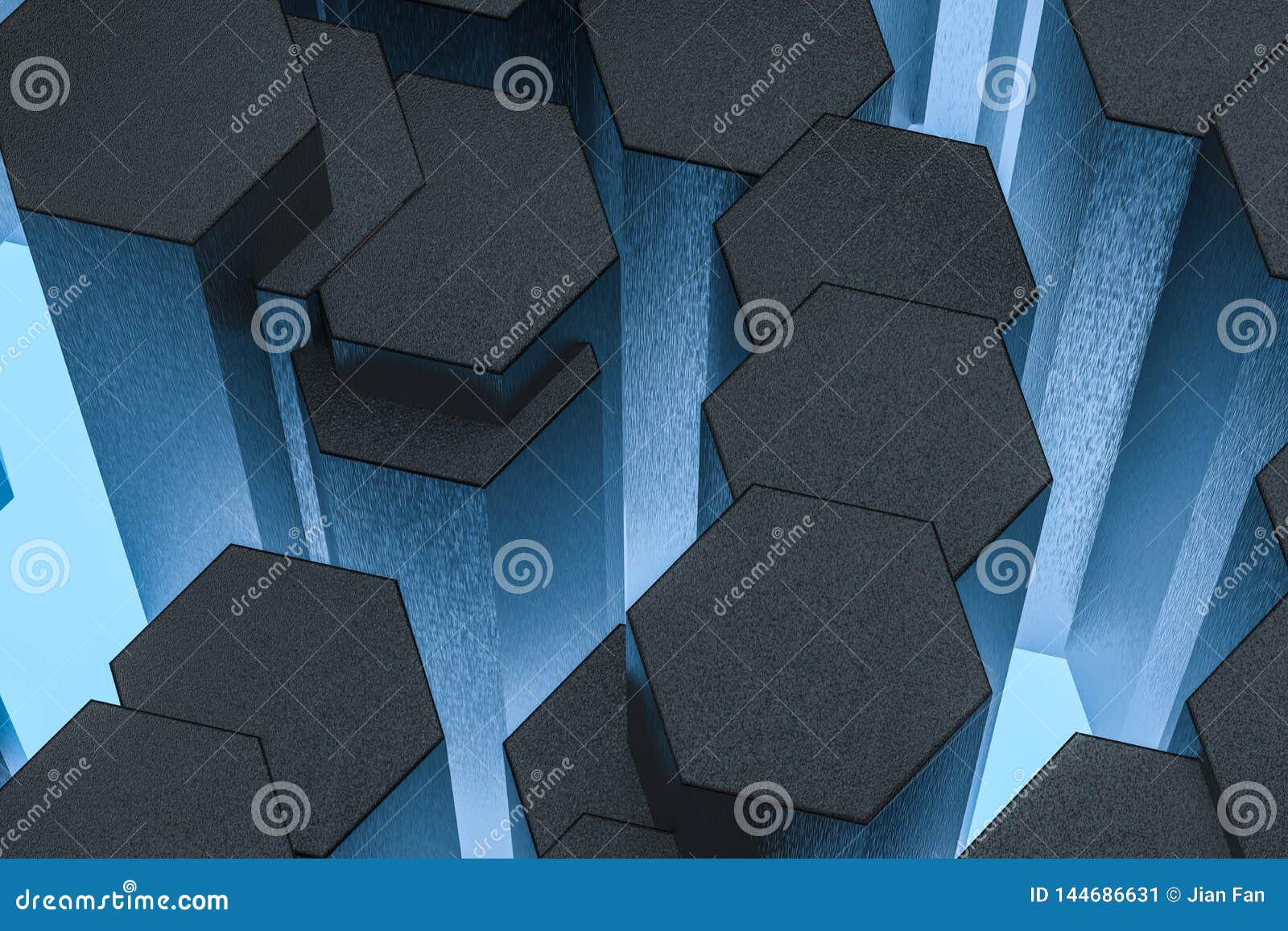 3d Rendering, Dark Hexagonal Background, Sci-fi Background Stock ...
