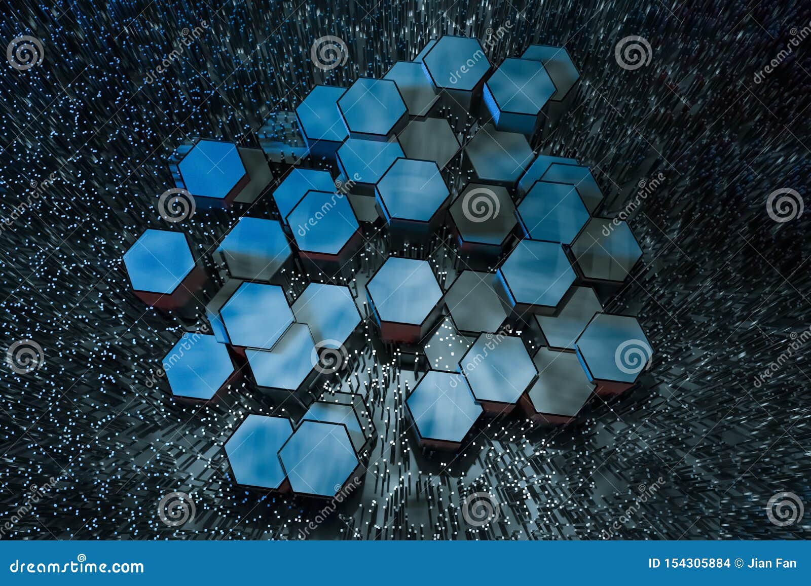 3d Rendering, Dark Hexagonal Background, Sci-fi Background Stock ...