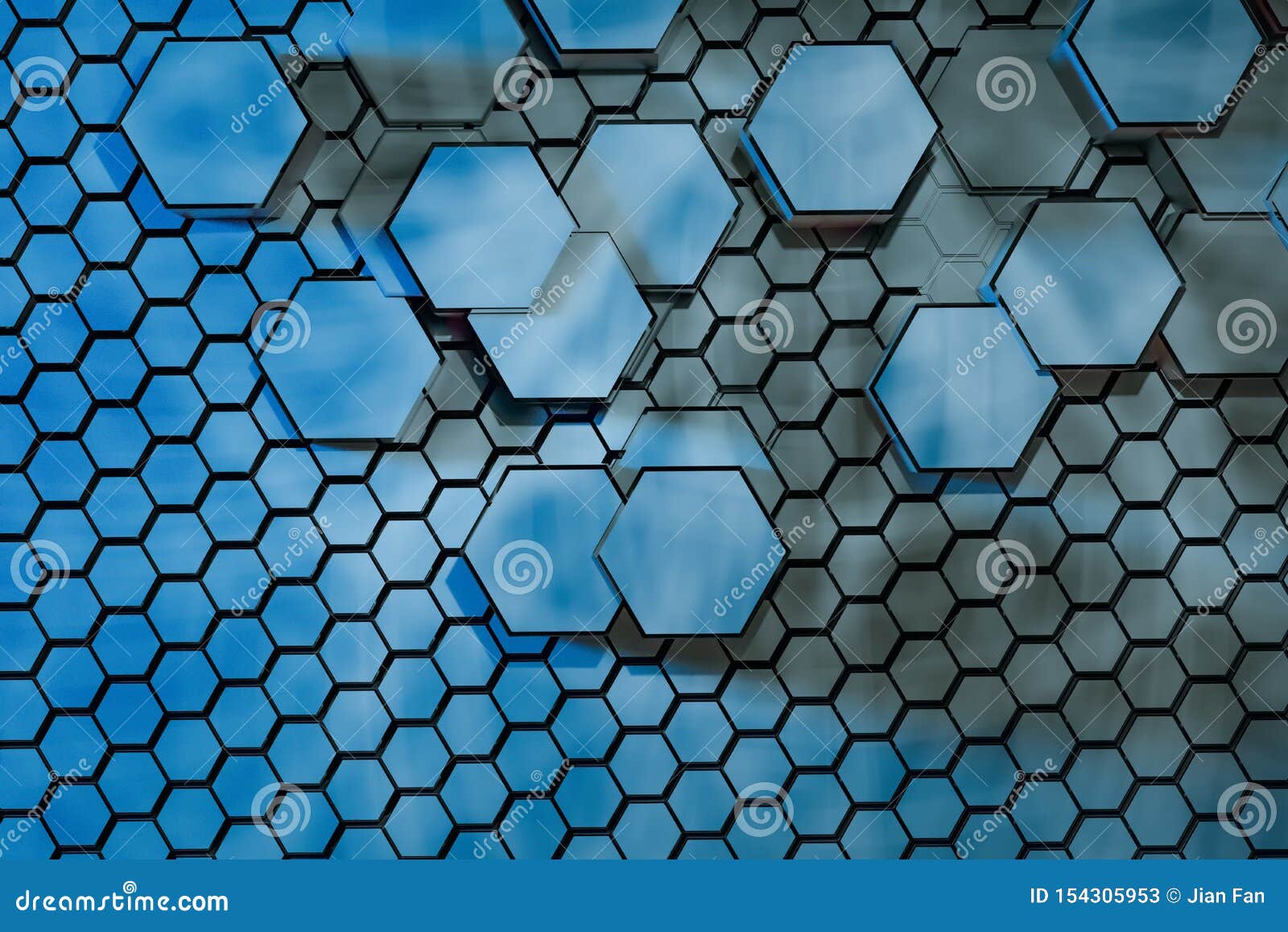 3d Rendering, Dark Hexagonal Background, Sci-fi Background Stock ...