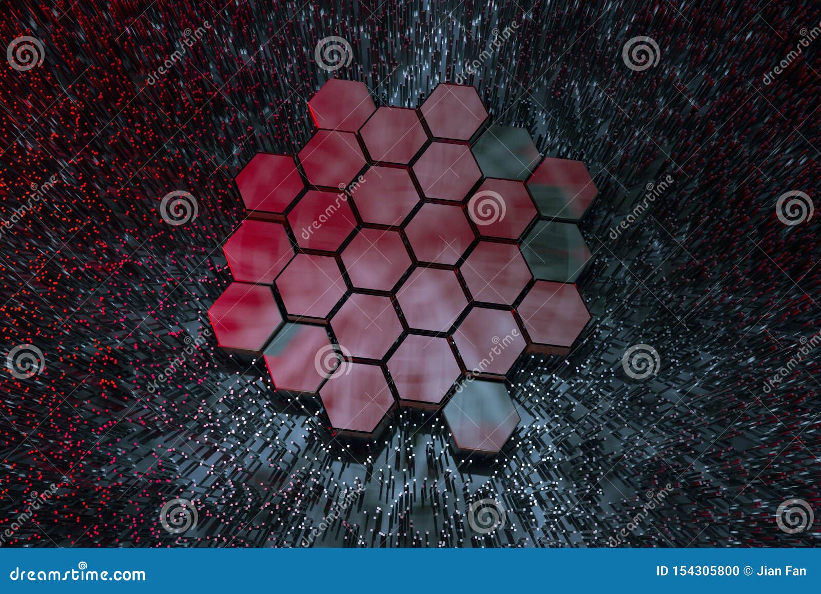 3d Rendering, Dark Hexagonal Background, Sci-fi Background Stock ...