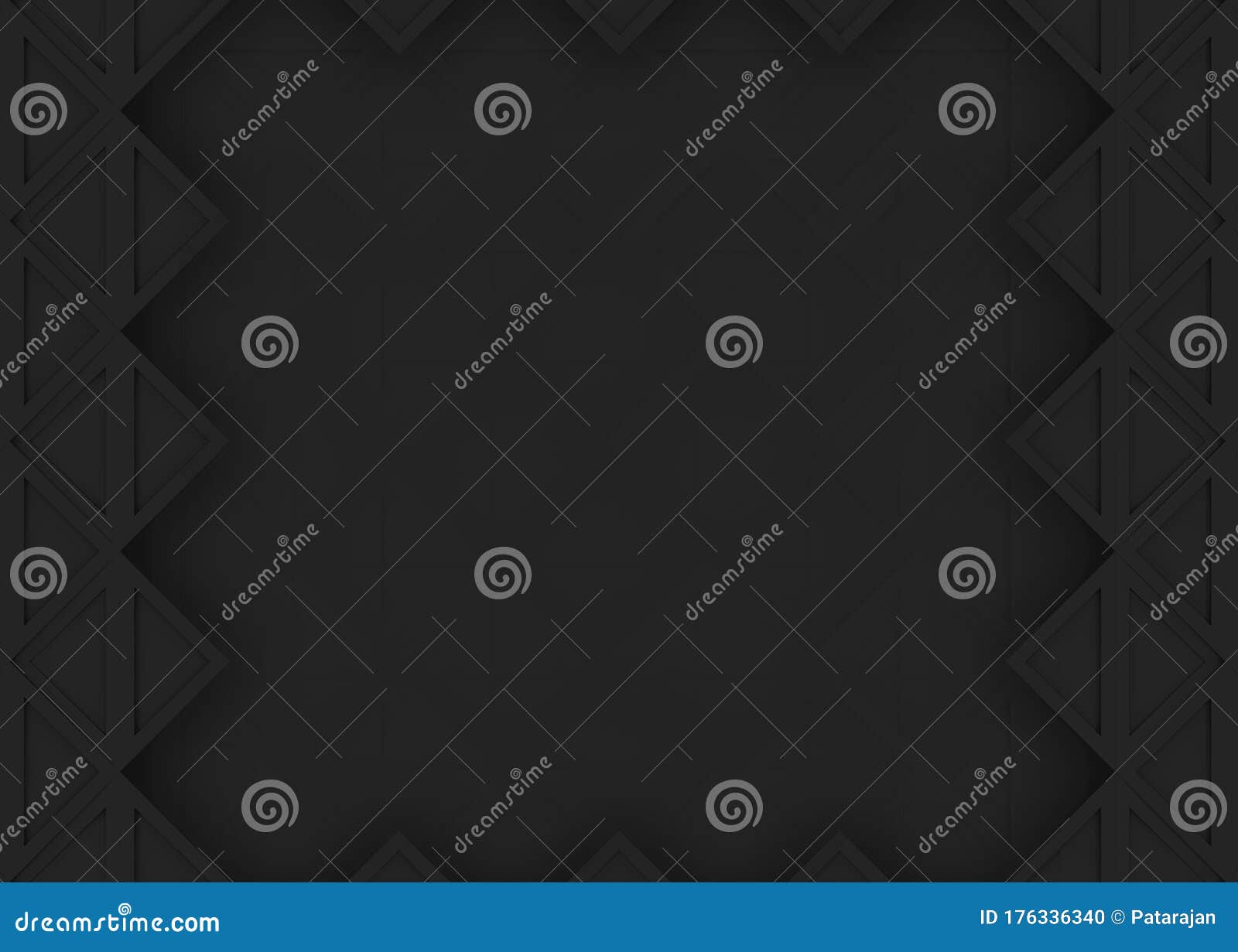 3d Rendering. Dark Modern Tri Square Grid Art Shape Pattern on Black ...