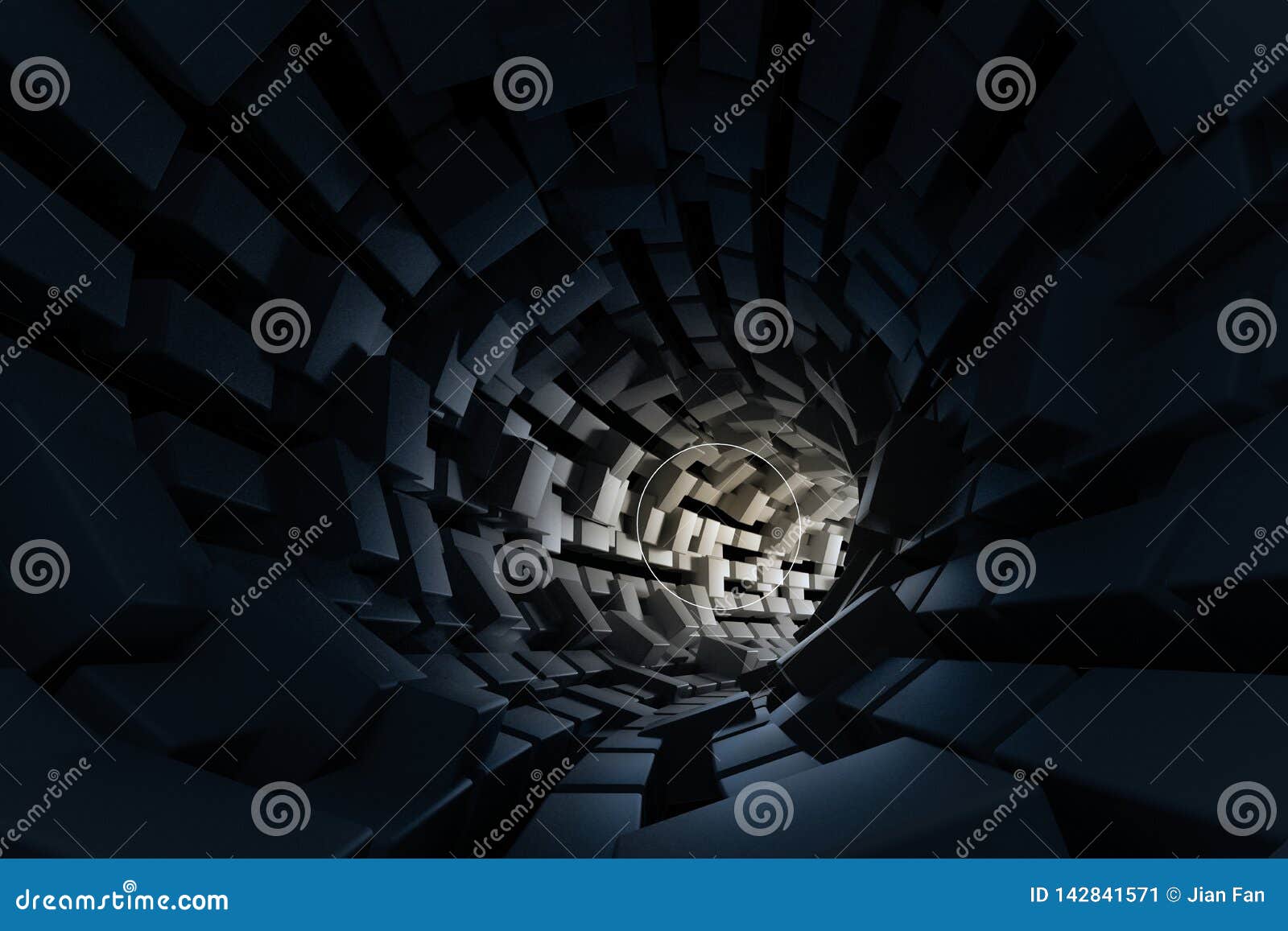 Geometric Tunnel With Triangular Metal Beams And Scaffolding In ...
