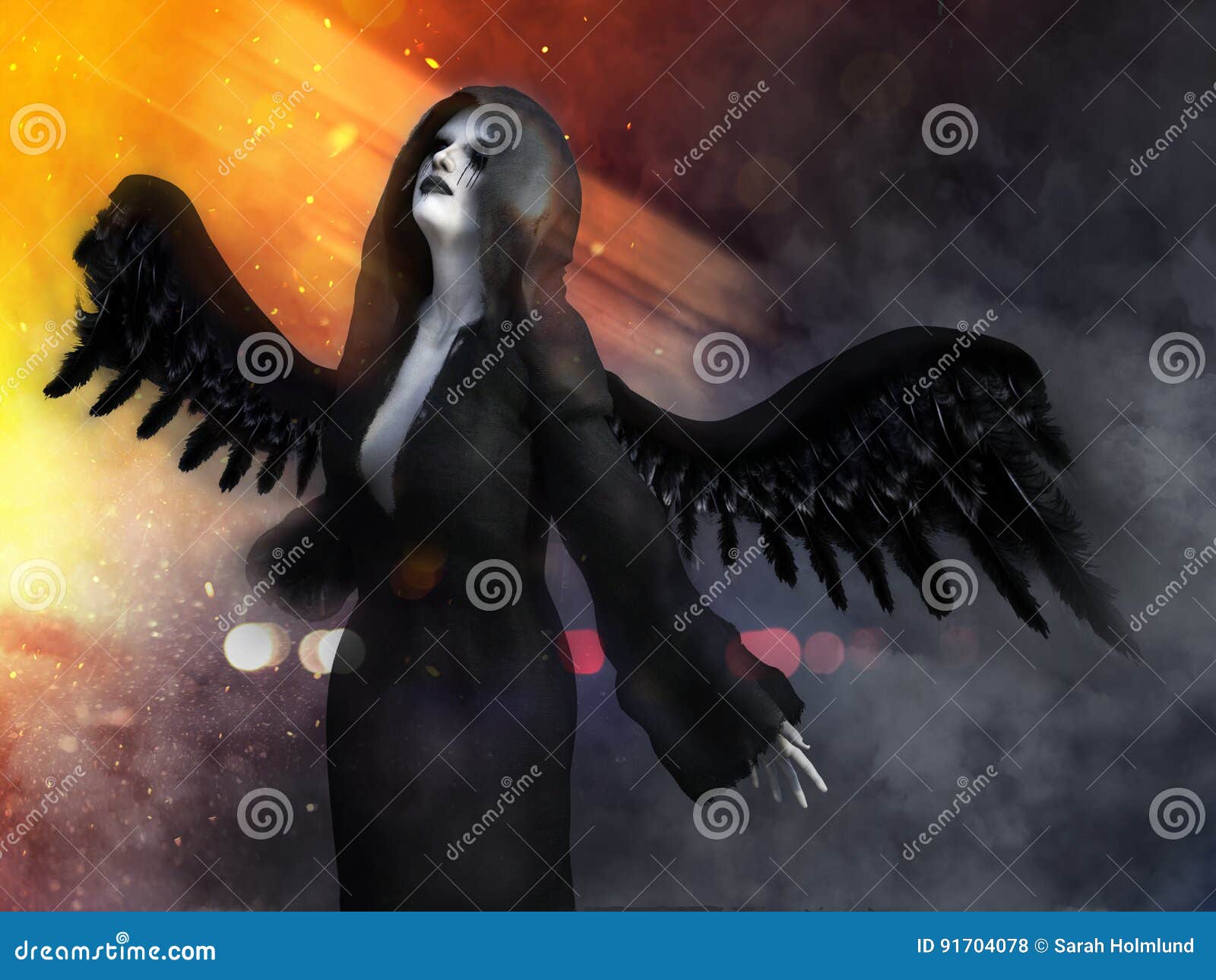 3D Rendering of a Death Angel. Stock Illustration - Illustration of ...