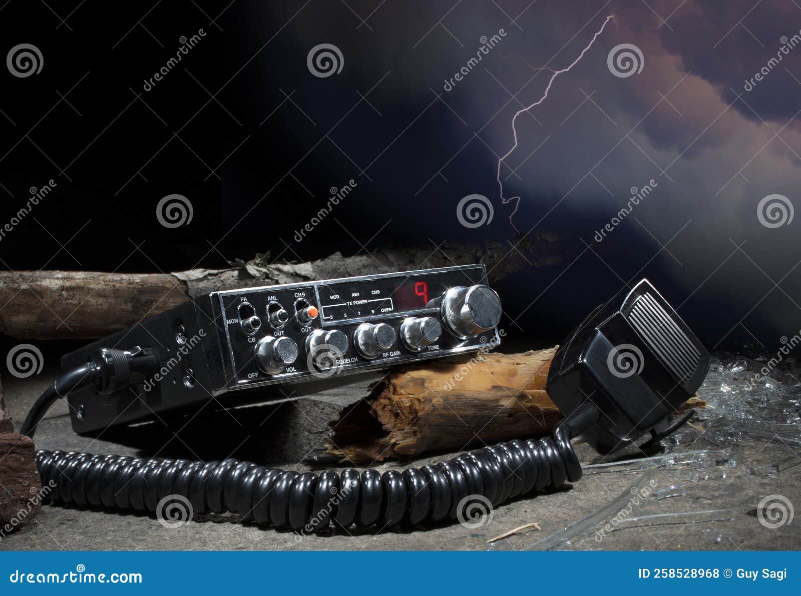 3D Rendering of Debris Around a Ham Radio with Storm Behind Stock Photo ... 3D Rendering of Debris Around a Ham Radio with Storm Behind Stock Photo ...