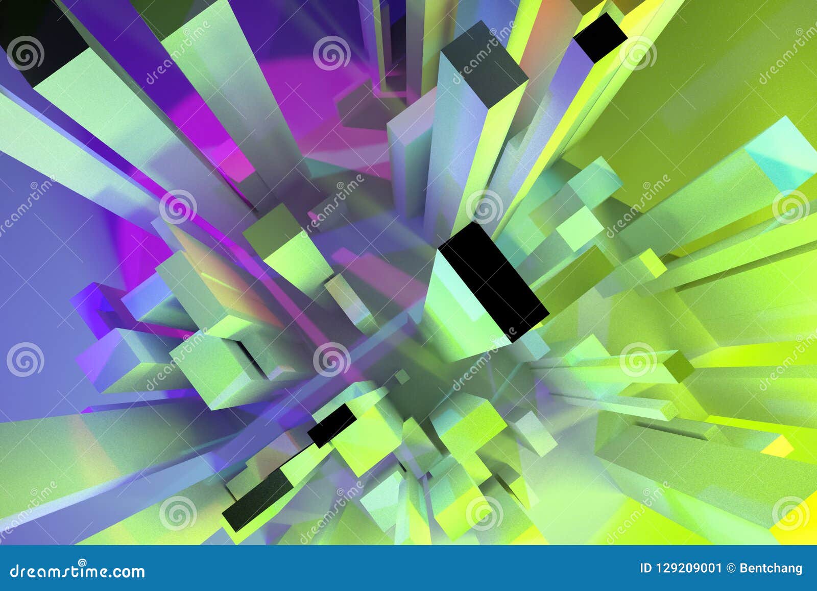3D Rendering. Decorative, Illustrations Colorful Lighting, Pillar Block ...