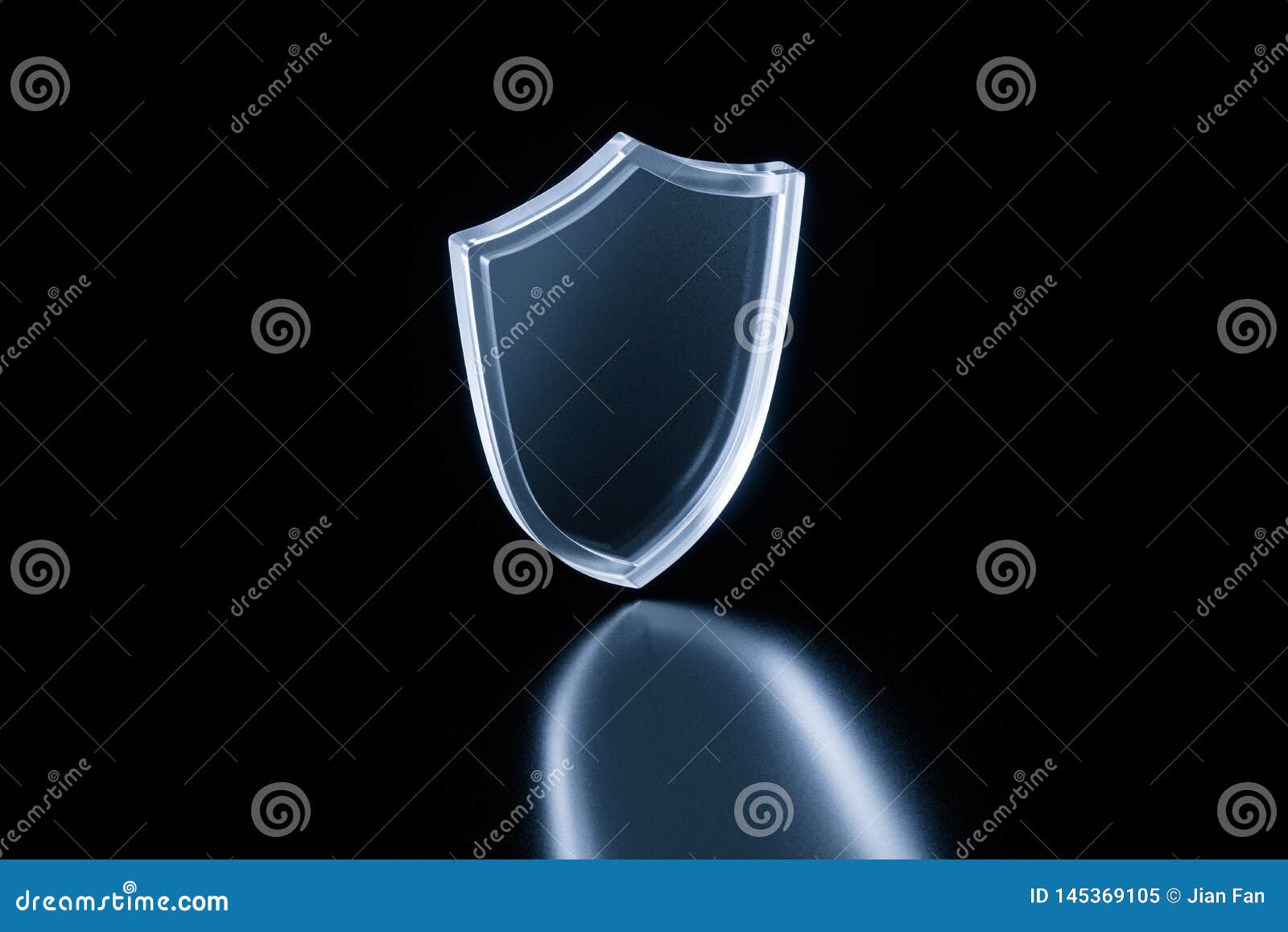 3d Rendering, a Defense Shield with Technological Background Stock ...
