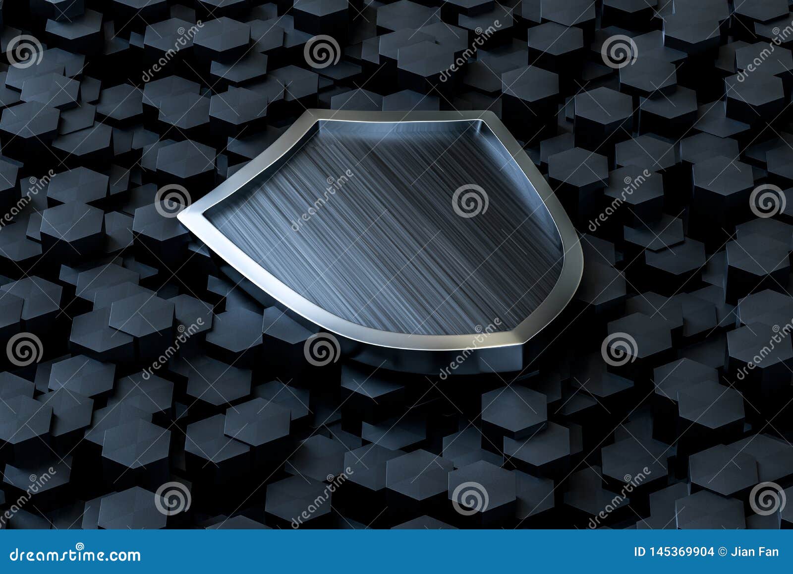 3d Rendering, a Defense Shield with Technological Background Stock ...