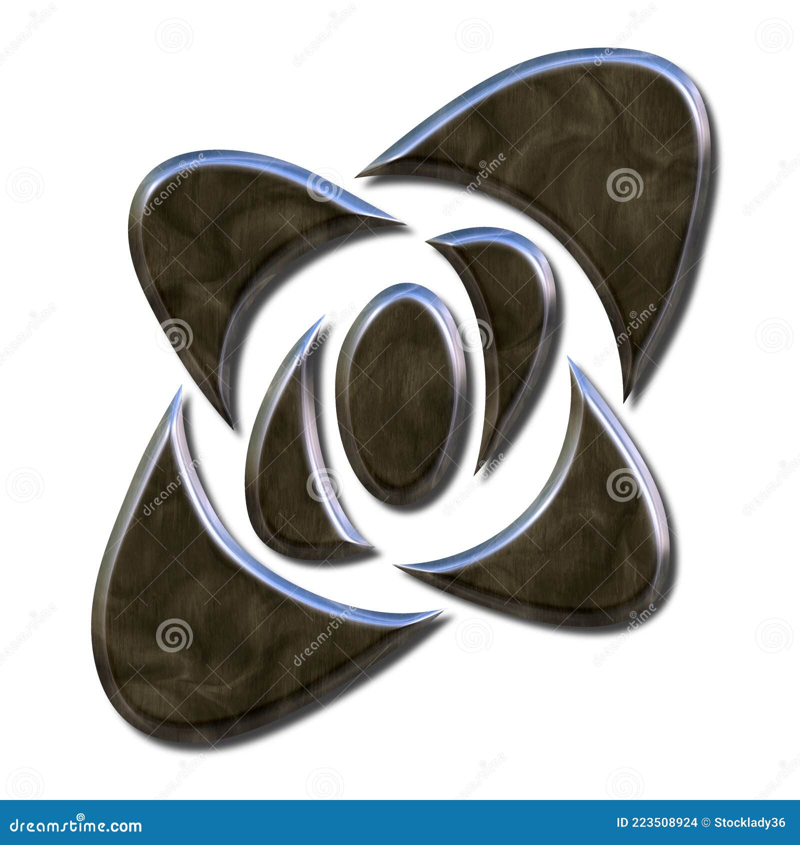 3D Rendering of Delicate Metallic Symbol Stock Illustration ...