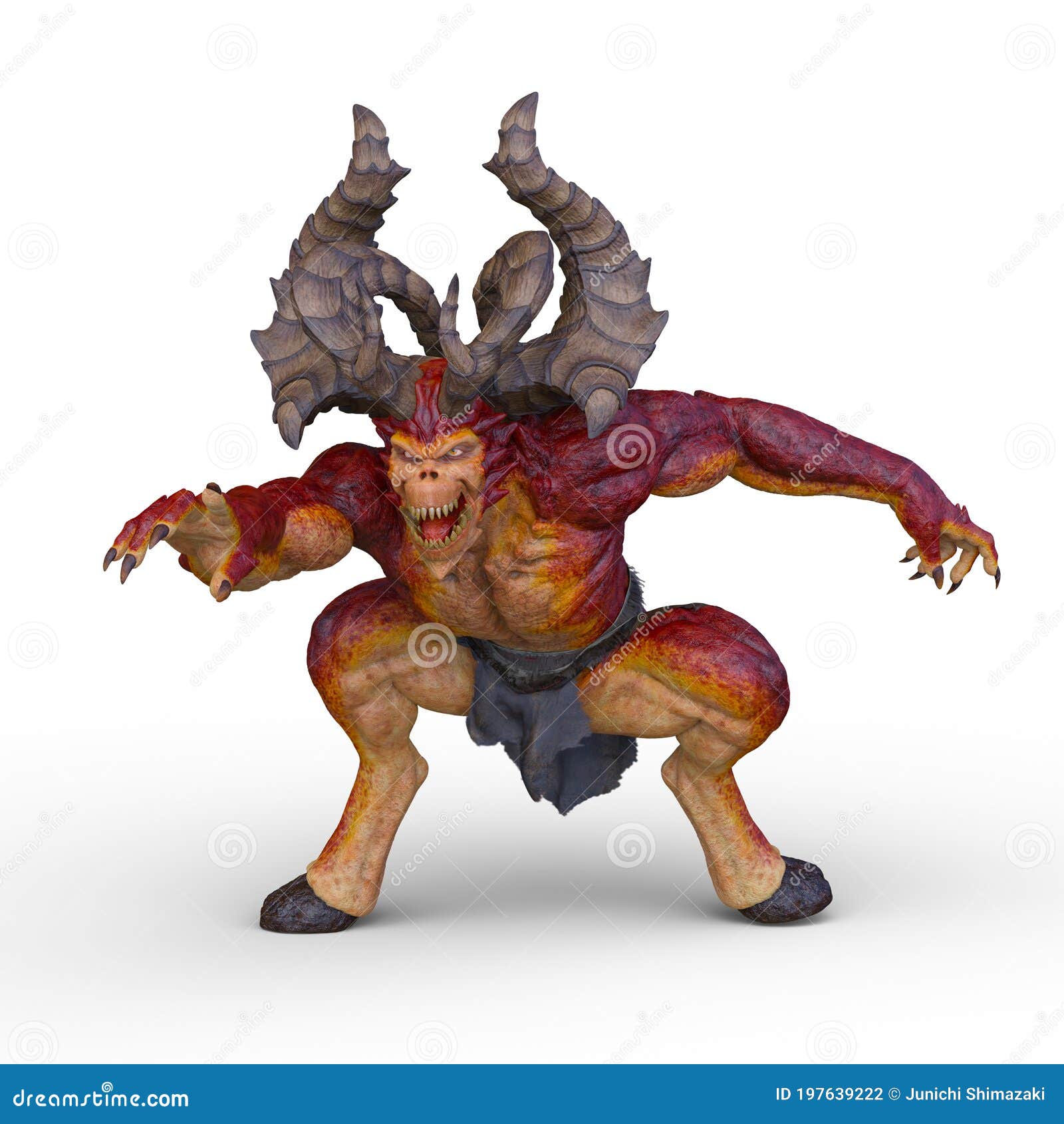 3D Rendering of Demon Monster Stock Illustration - Illustration of ...