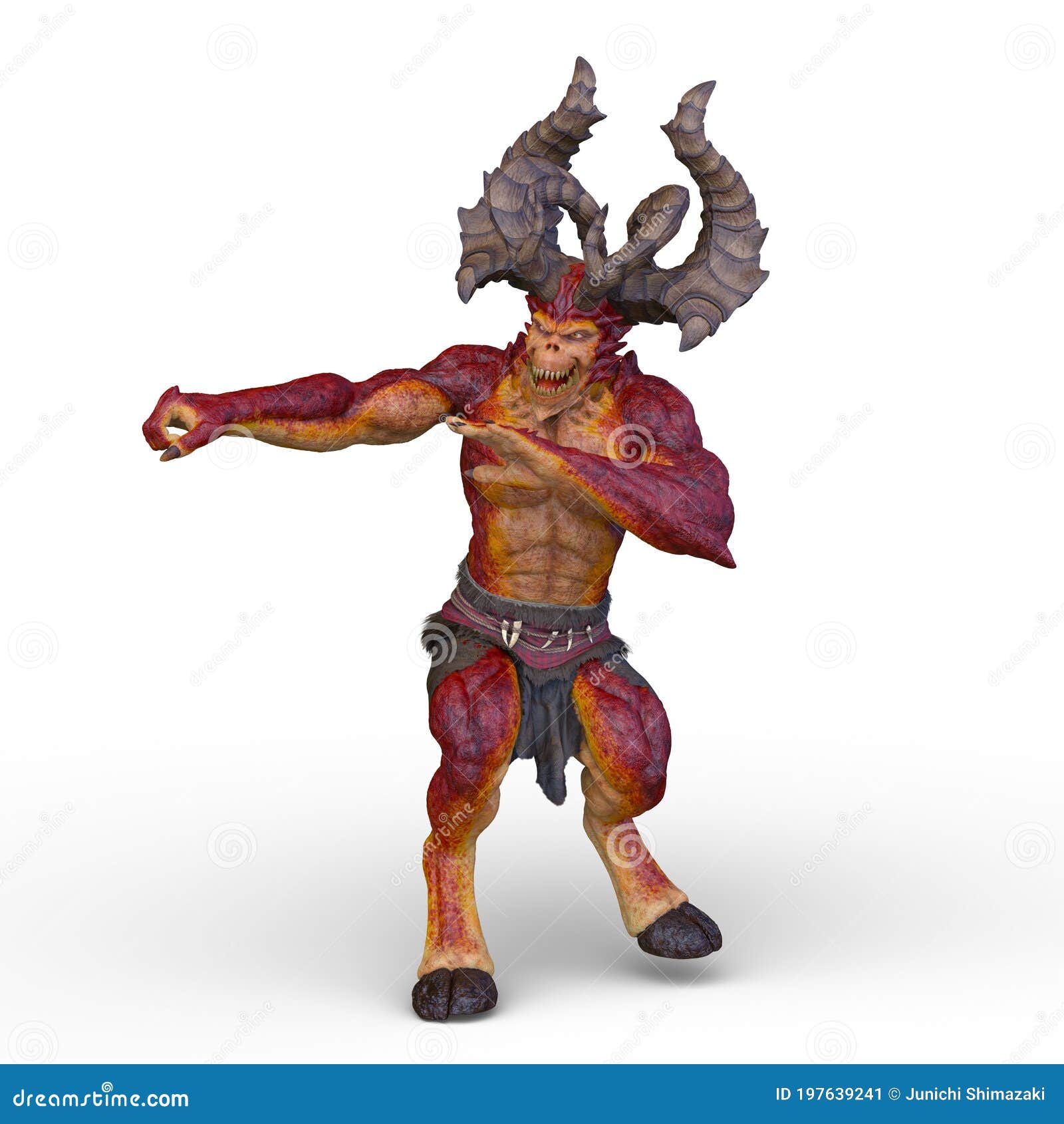 3D Rendering of Demon Monster Stock Illustration - Illustration of ...