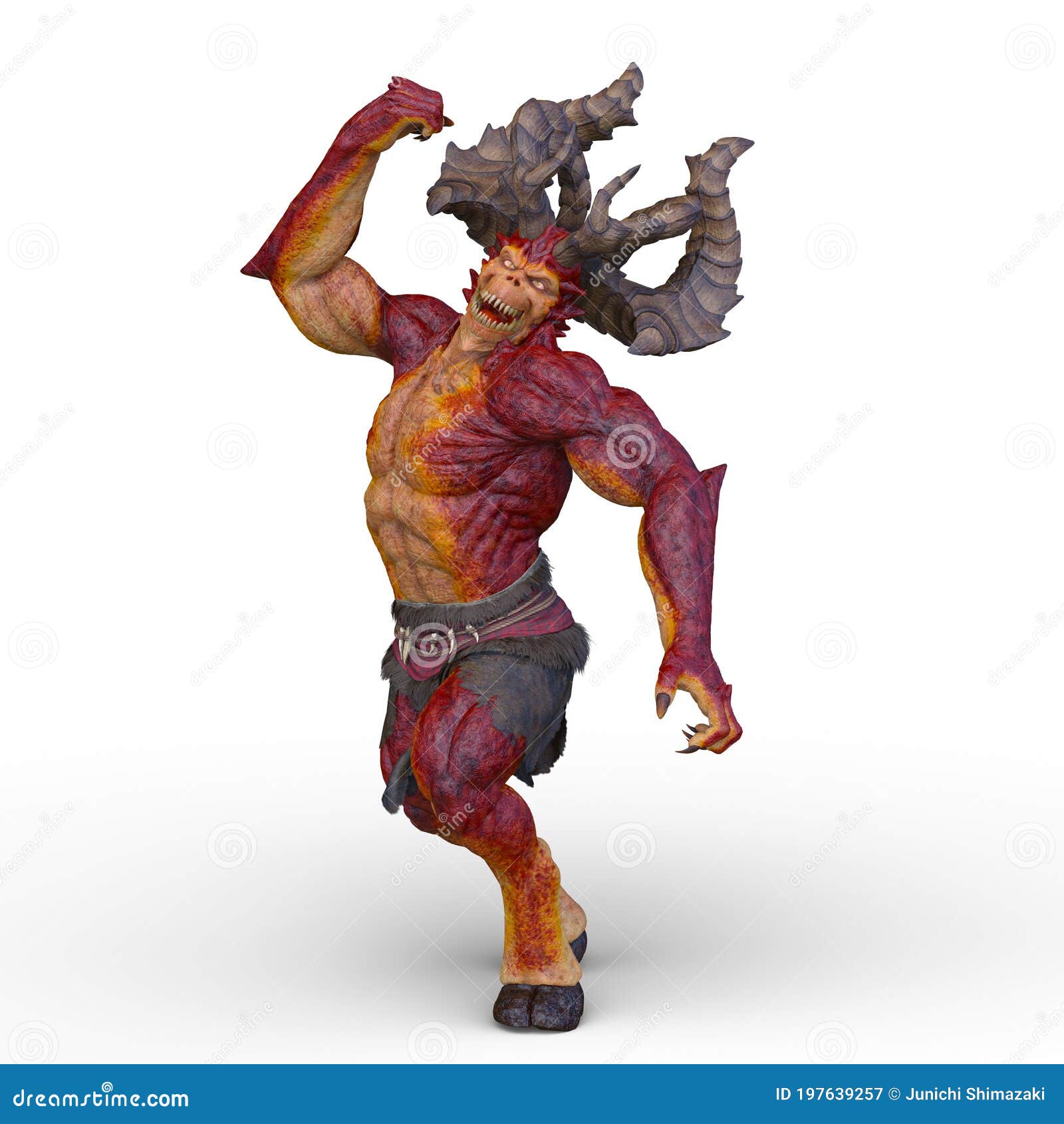 3D Rendering of Demon Monster Stock Illustration - Illustration of ...
