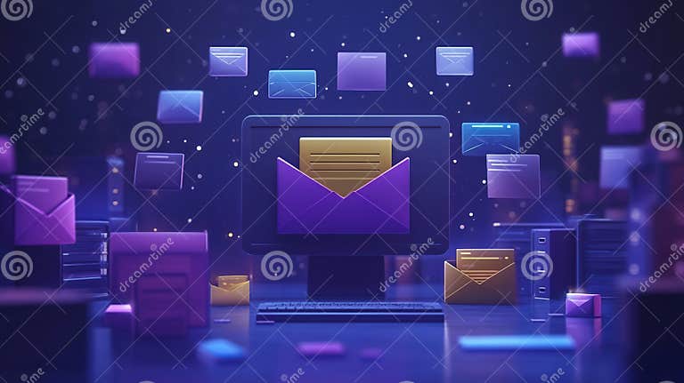 Digital Communication: Email Overload and Inbox Management Stock ...