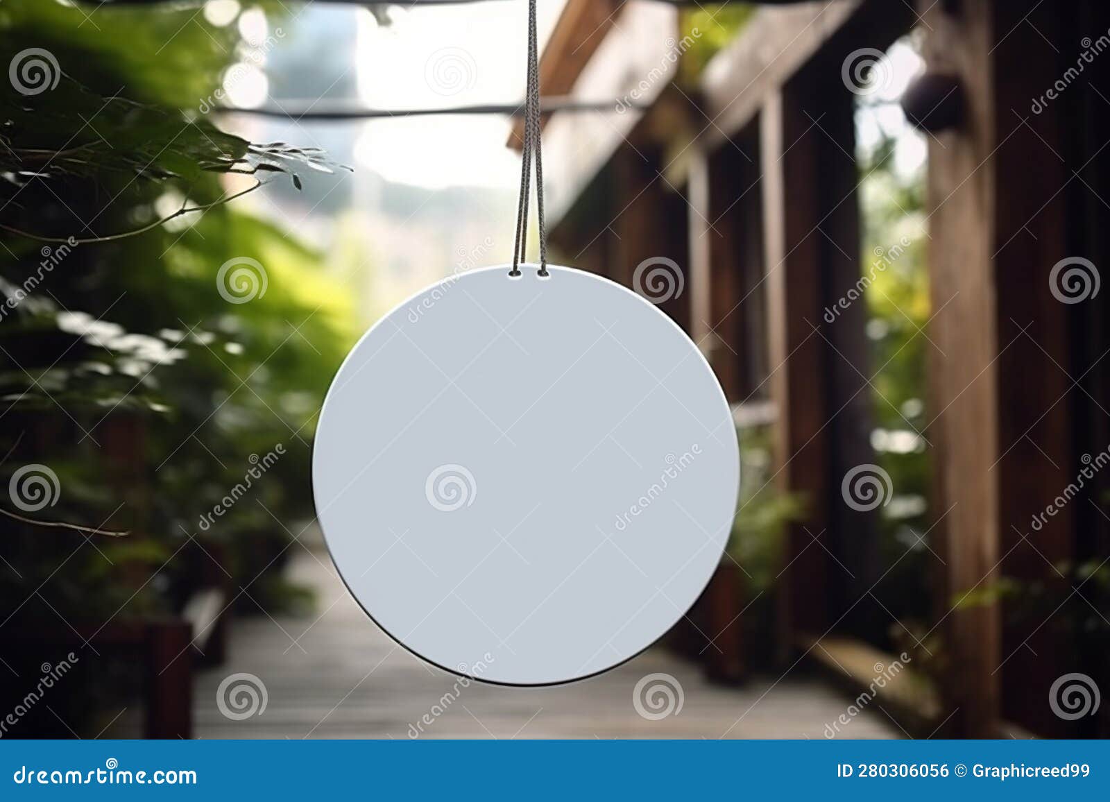Ai Generative Blank Round Signboard Hanging on the Wall. 3d Rendering ...