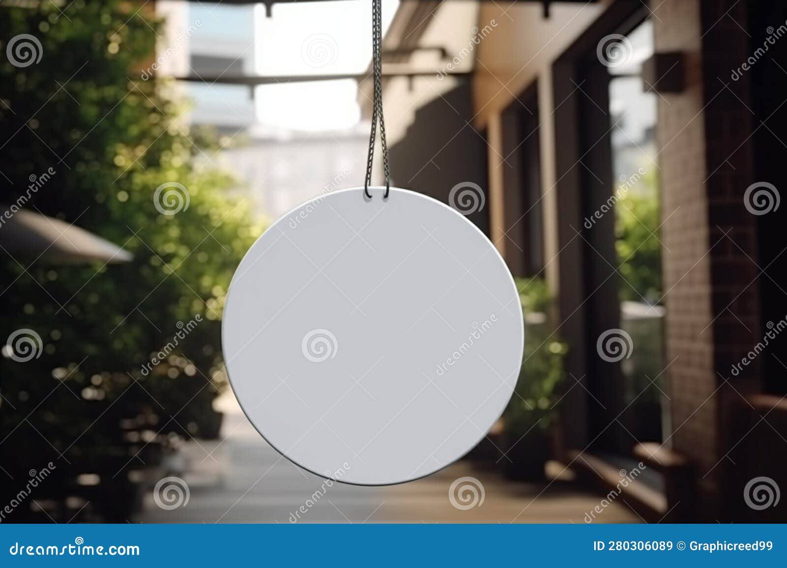 Ai Generative Blank Round Signboard Hanging on the Wall. 3d Rendering ...
