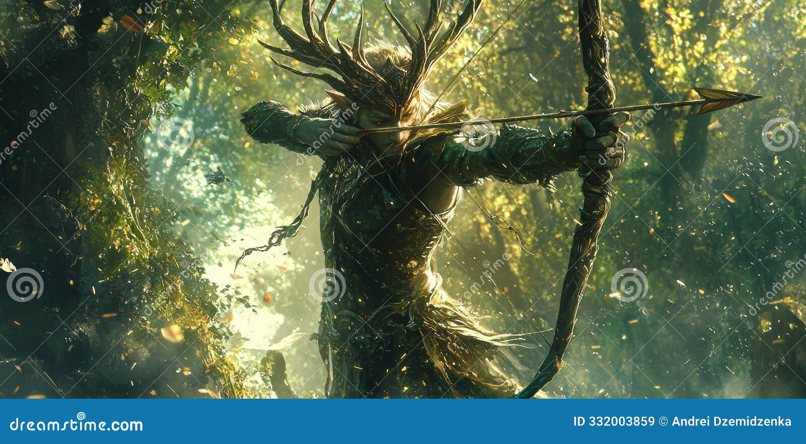 This 3D Rendering Depicts an Evil, Brutal Forest Elf Hunter Pulling an ...