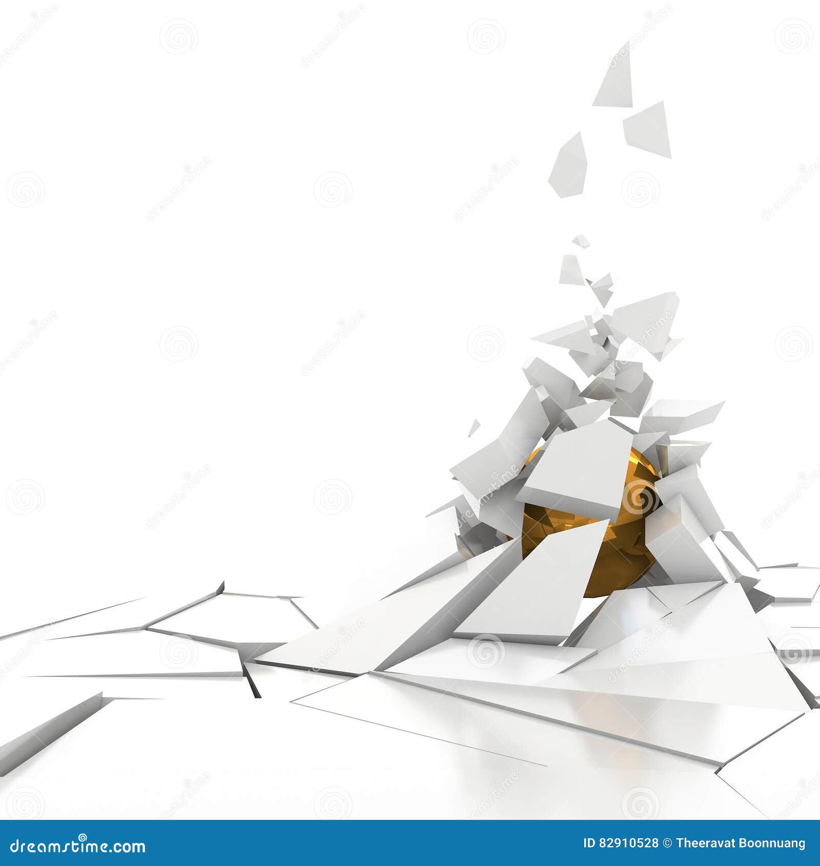 3d Rendering Destruction of Floor Stock Illustration - Illustration of ...