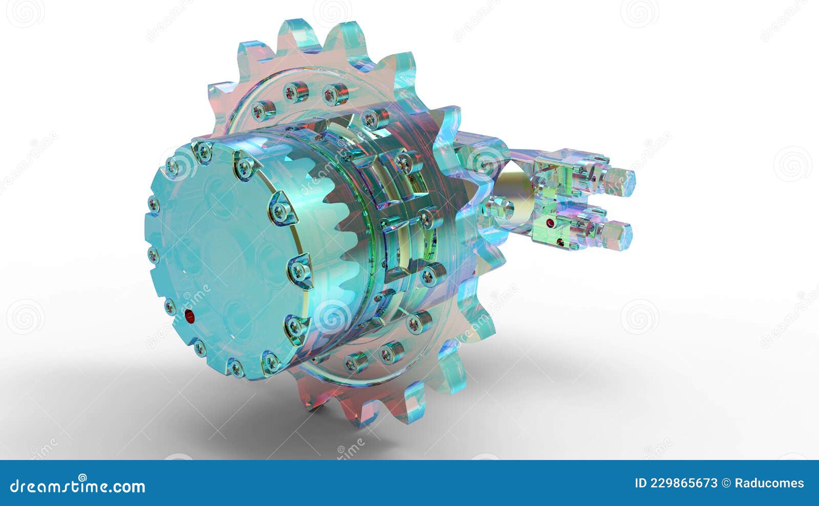 3D Rendering - Detailed Mechanical Assembly Stock Illustration ...