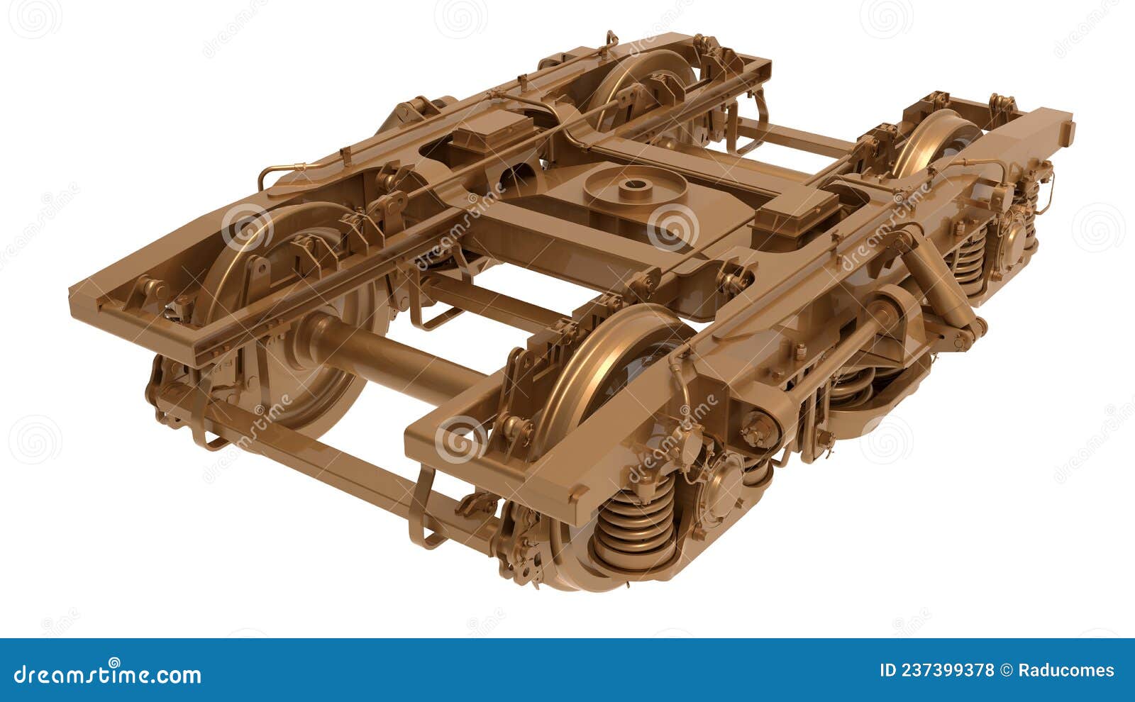 3D Rendering - Detailed Train Chassis Stock Illustration - Illustration ...