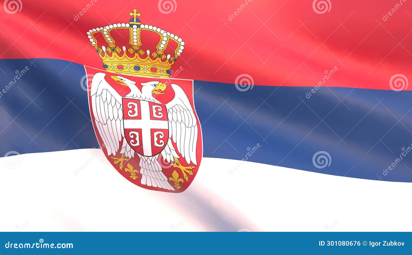 3D Rendering - Development of the National Flag of Serbia Stock ...