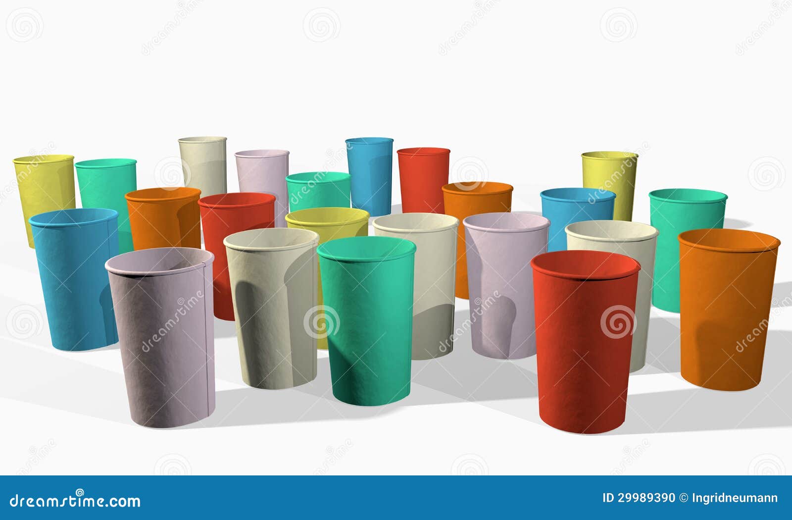 Colorful paper cups stock illustration. Illustration of paper - 29989390
