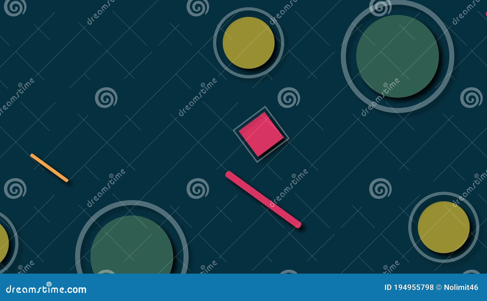 3d Rendering of Different Colorful Shapes. Computer Generated Geometric ...