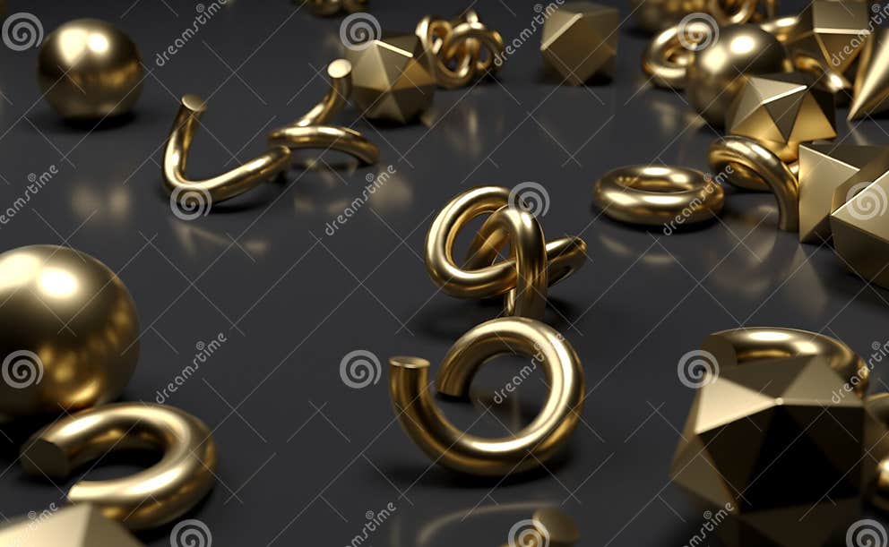 Geometric Realistic Looking Primitive Objects Stock Illustration ...