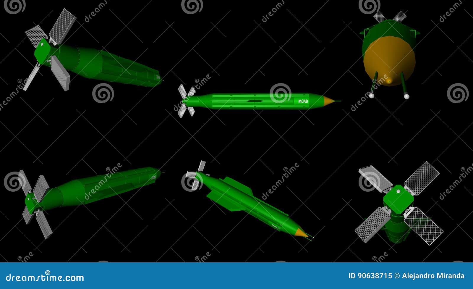 3D Rendering Of Different Views Of Massive Ordnance Air Blast - MOAB ...
