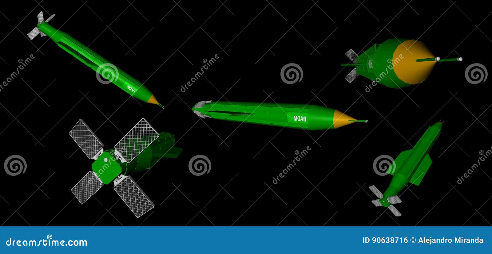 3D Rendering Of Different Views Of Massive Ordnance Air Blast - MOAB ...