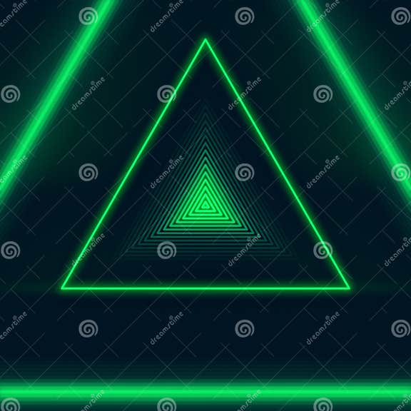 3d Rendering Digital Illustration with Light Wave Triangular Shape ...