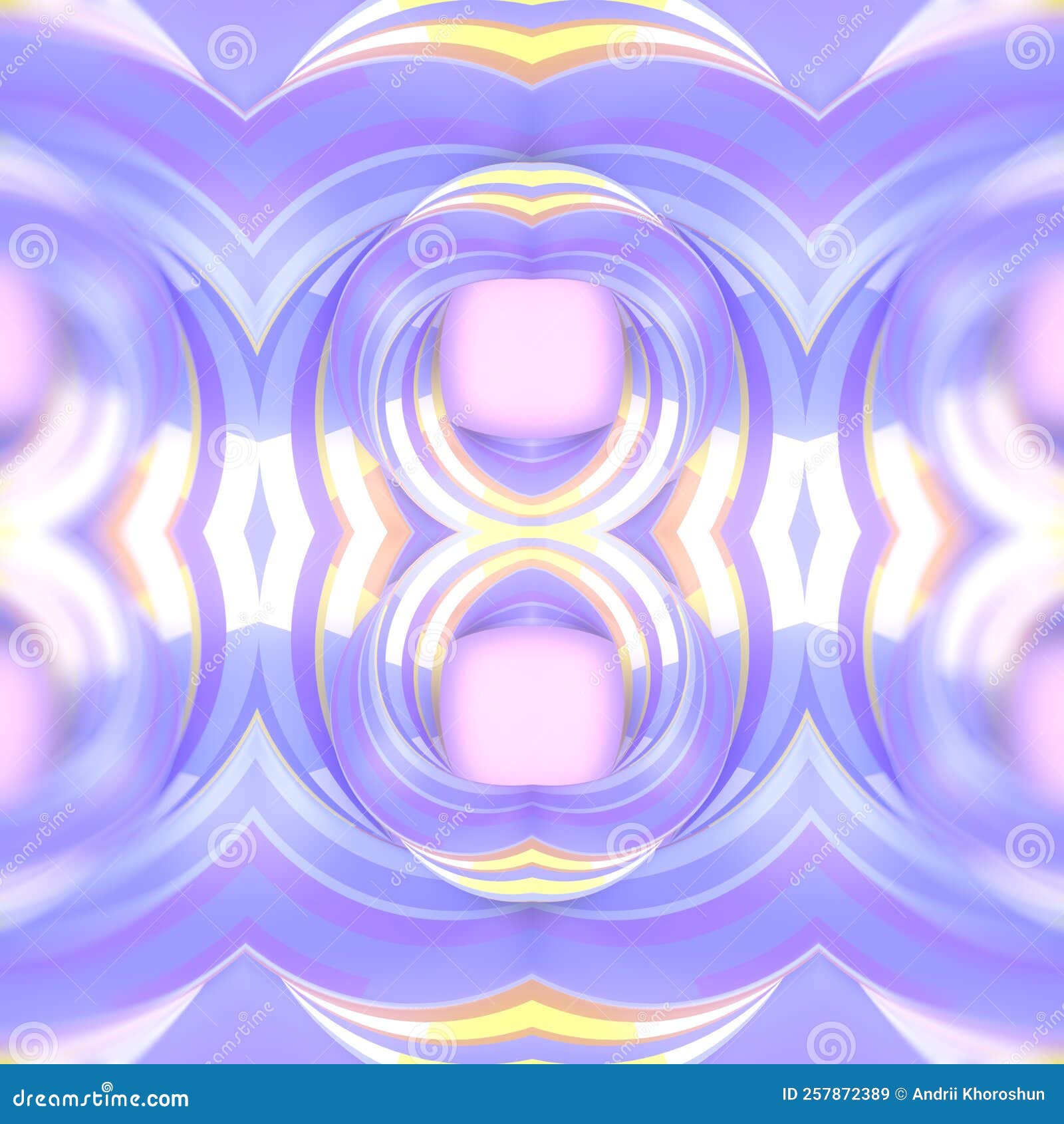 3d Rendering Digital Illustration of Neon Color Magical Shape. Optical ...