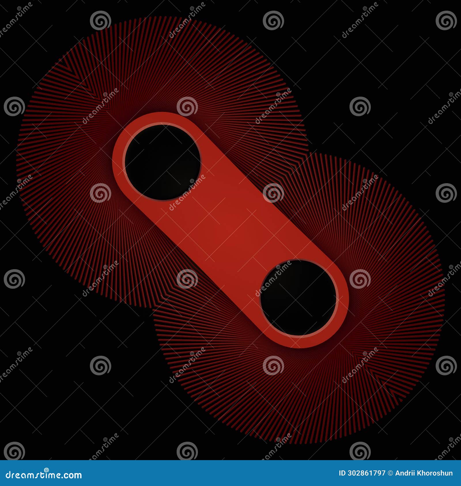 3d Rendering Digital Illustration of a Red Object on a Black Background ...