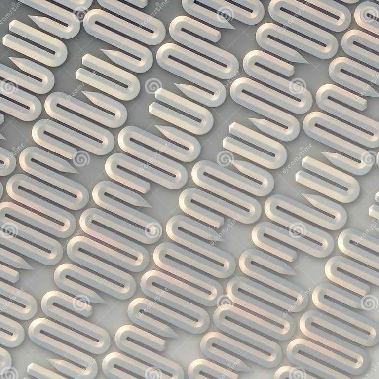 3d Rendering Digital Illustration of a Repeating White S-shaped Pattern ...