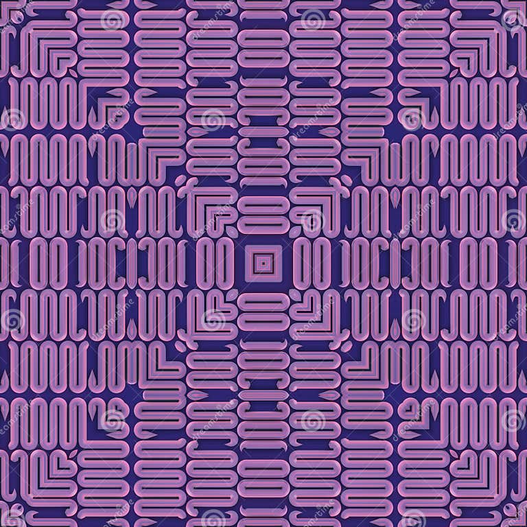 3d Rendering Digital Illustration with Symmetrical and Repeating Wave ...