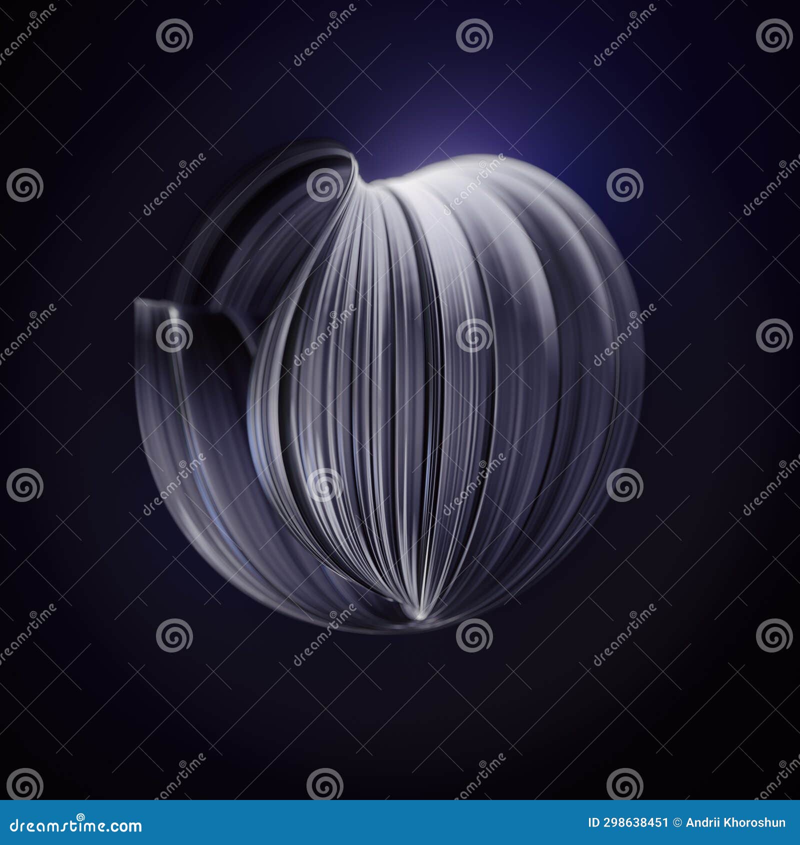 3d Rendering Illustration of Twisted Metallic Sphere on a Dark ...