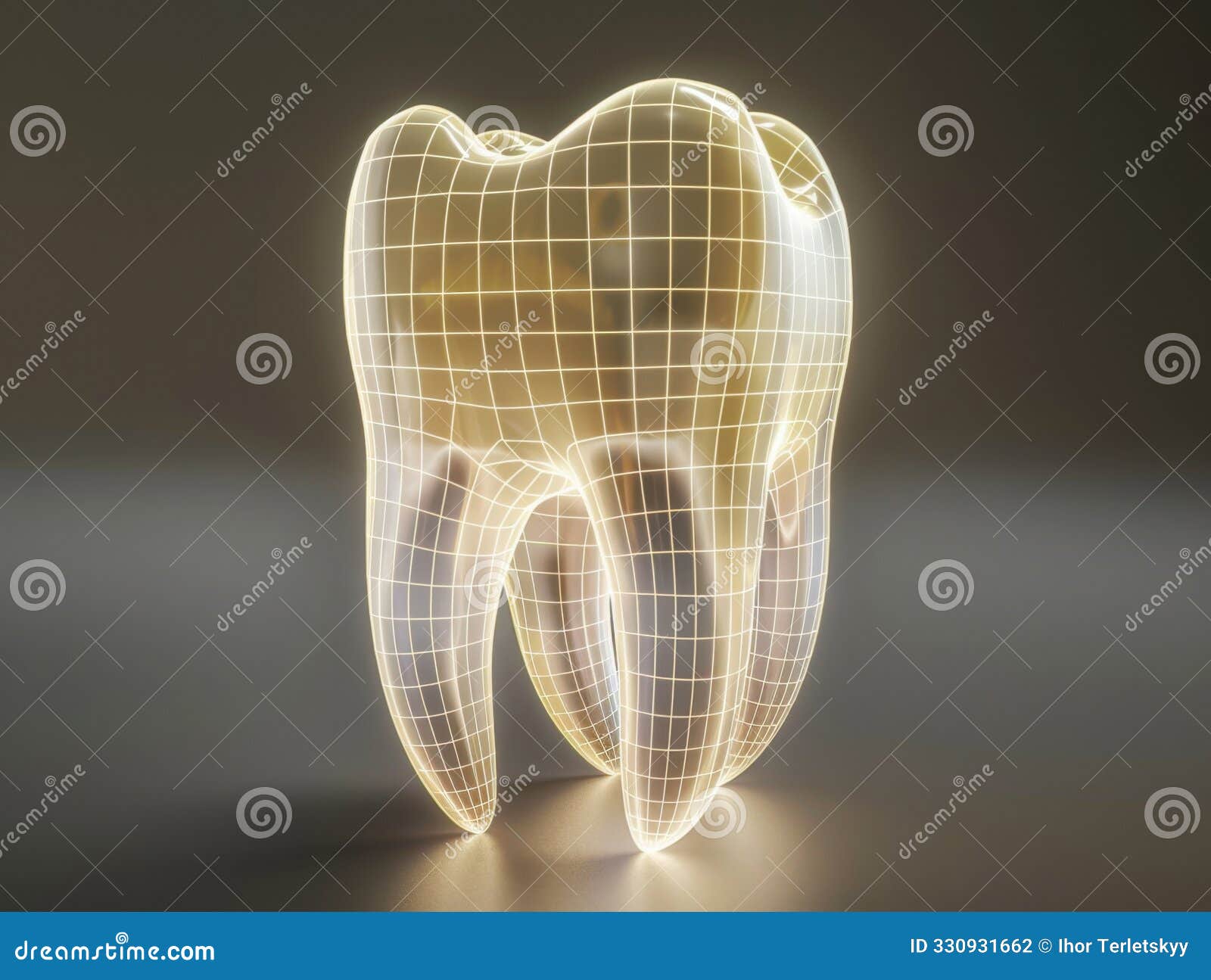 3D Rendering of a Digital Tooth Model Showcasing Dental Anatomy and ...
