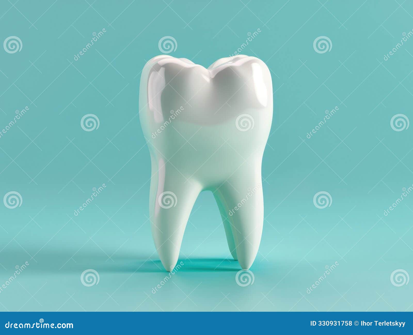 3D Rendering of a Digital Tooth Model Showcasing Dental Anatomy and ...