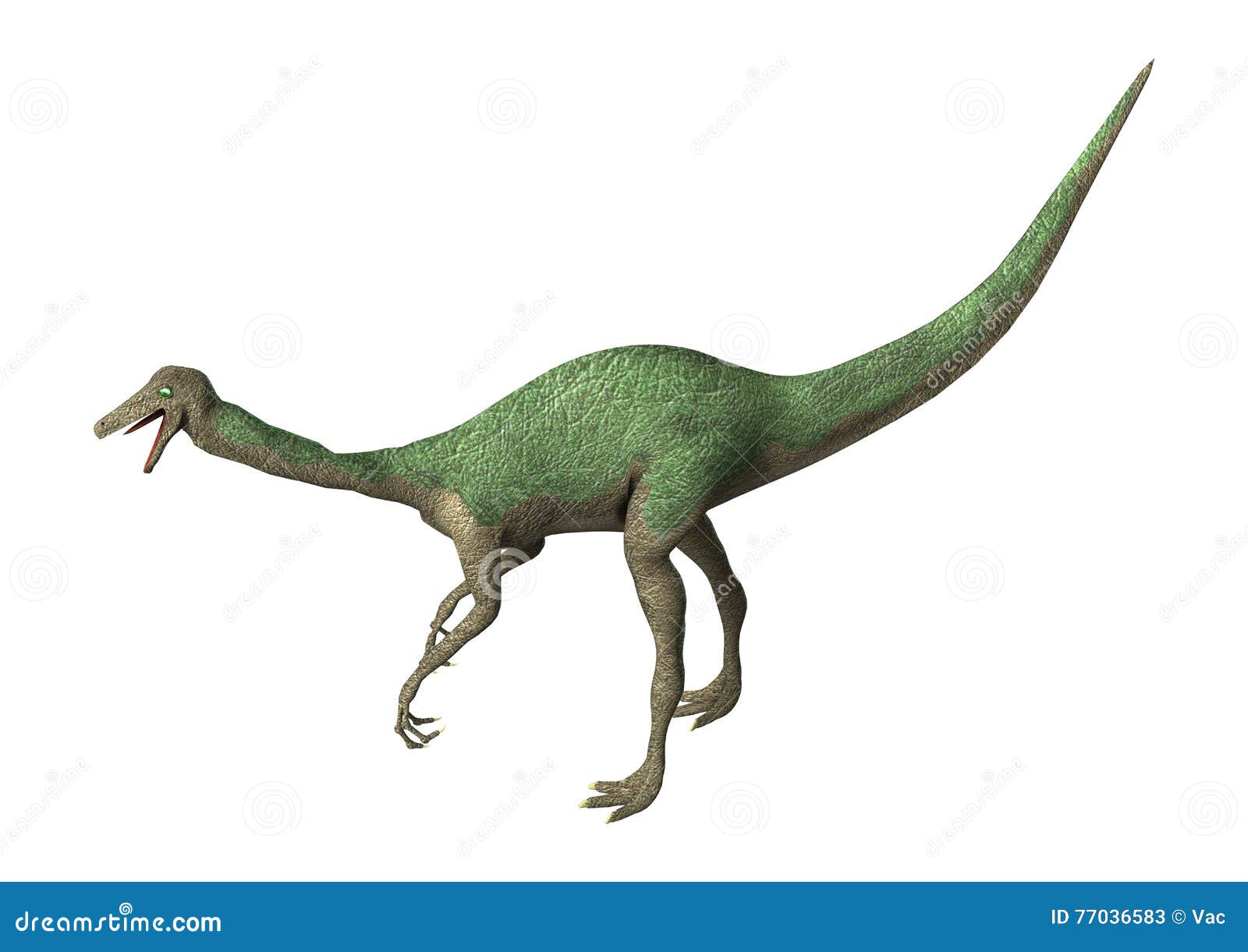 3D Rendering Dinosaur Gallimimus on White Stock Illustration ...