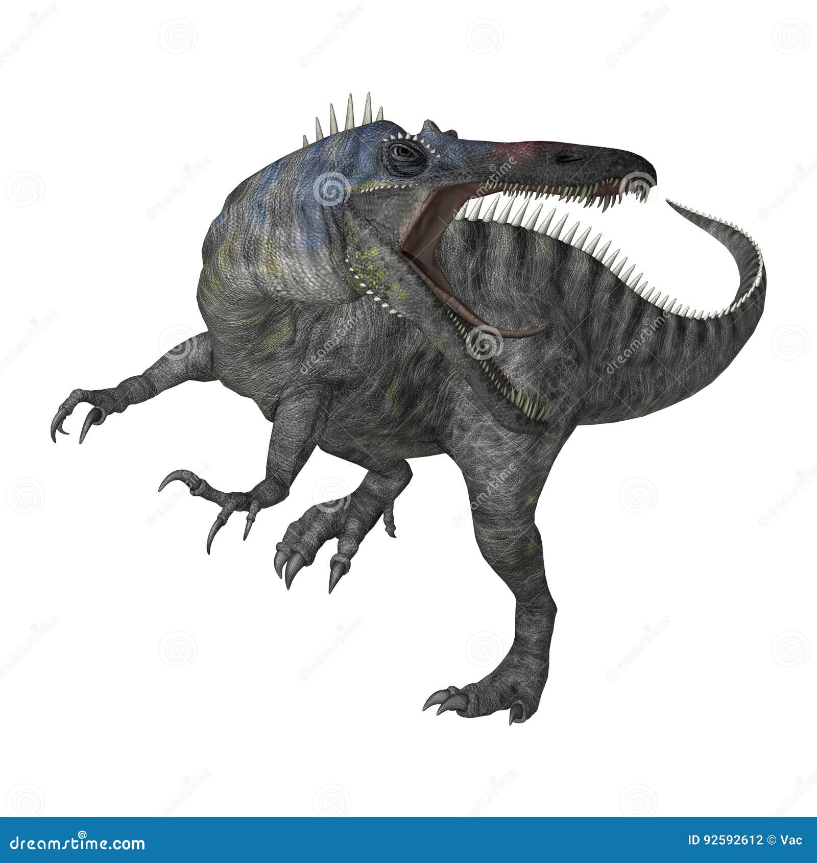 3D Rendering Dinosaur Suchomimus on White Stock Photo - Image of period ...