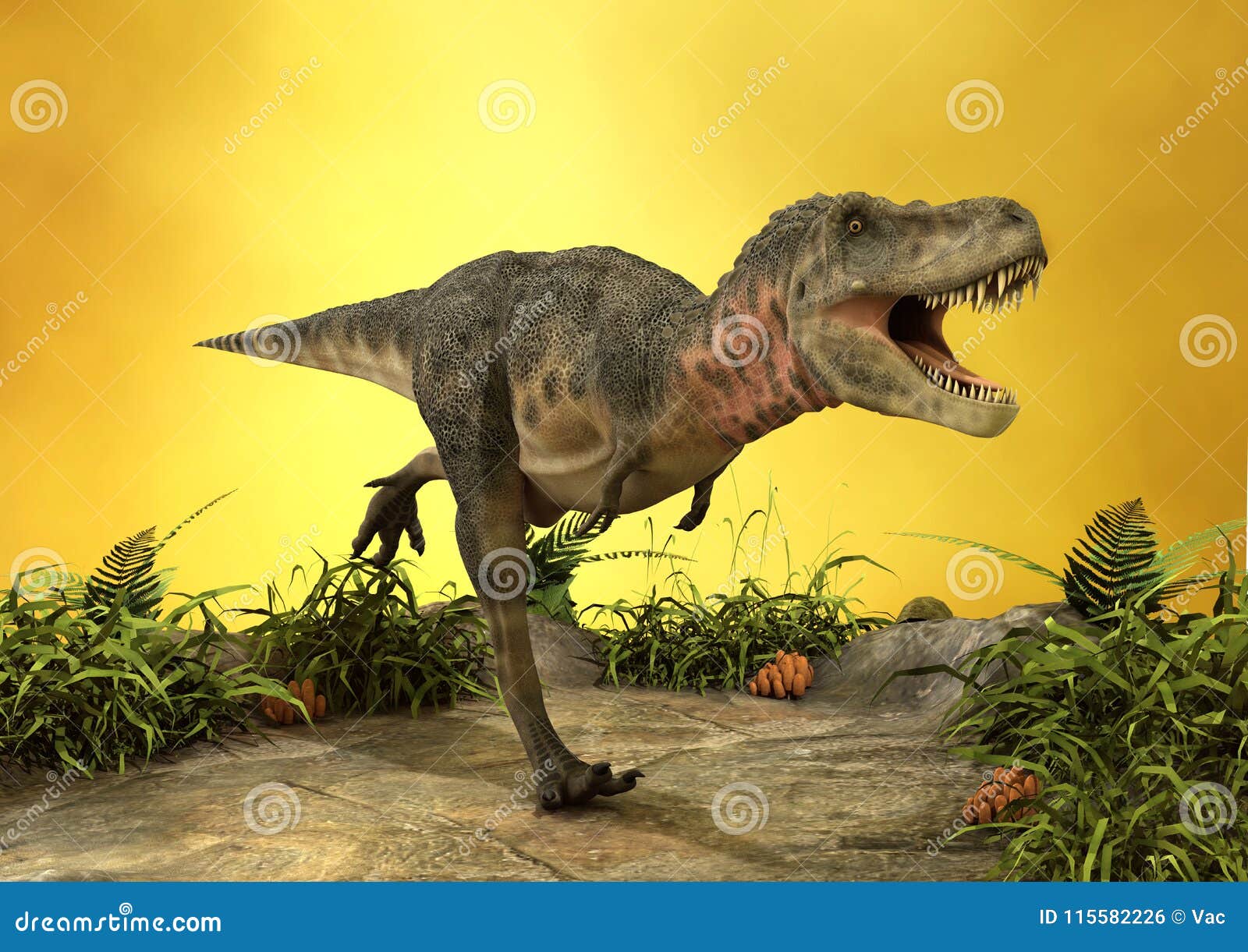 3D Rendering Dinosaur Tarbosaurus Stock Illustration - Illustration of ...
