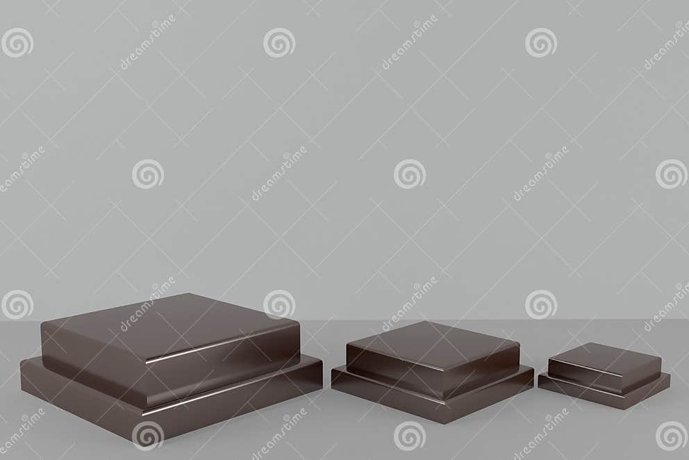 3D Rendering Display with Three Rectangles Background. Mock Up and Etc ...