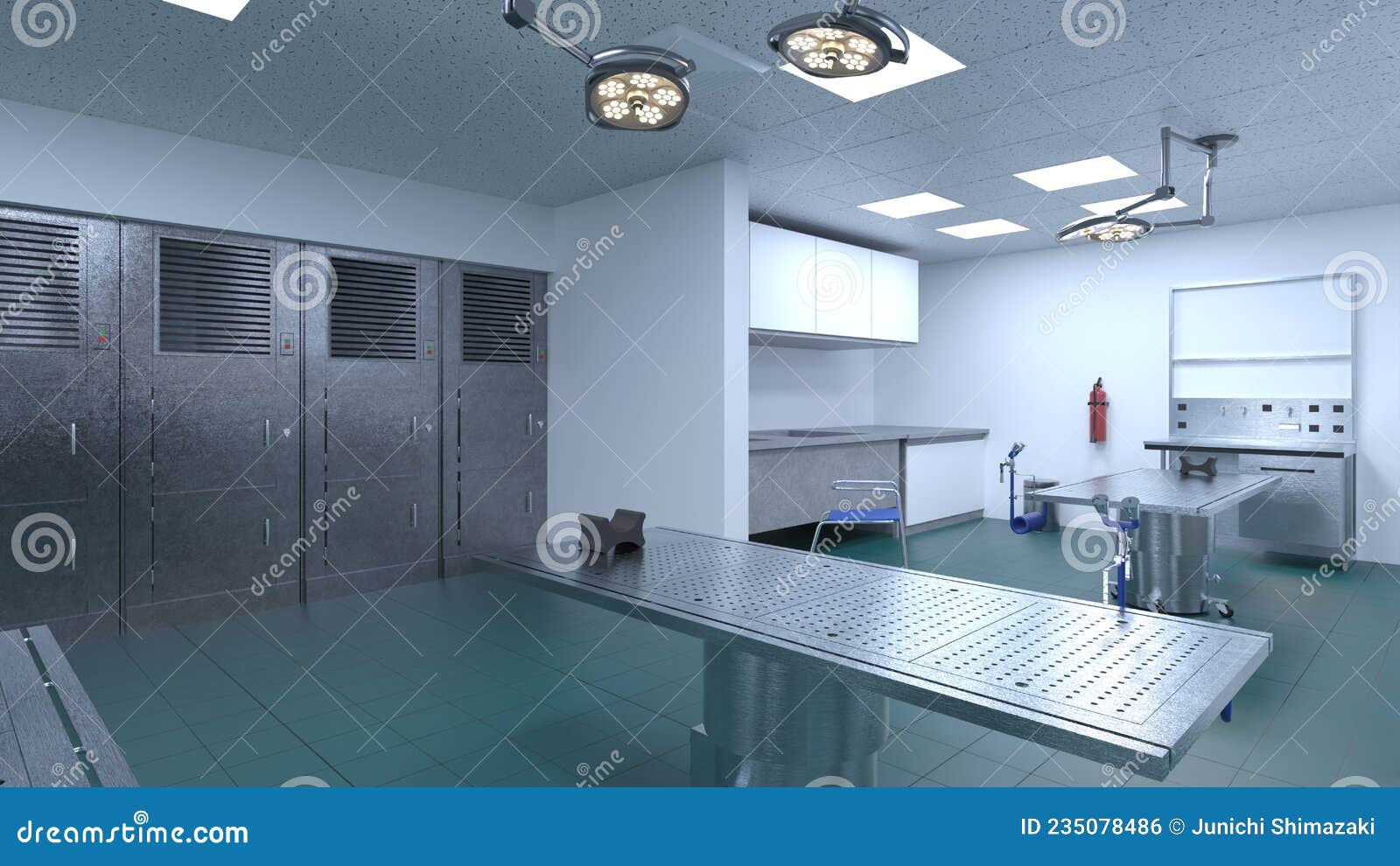 3D Rendering of the Dissection Room Stock Illustration - Illustration ...