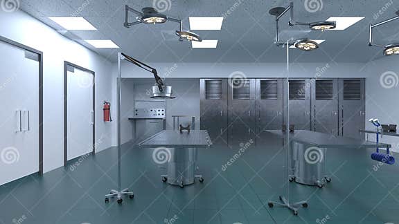 3D Rendering of the Dissection Room Stock Illustration - Illustration ...