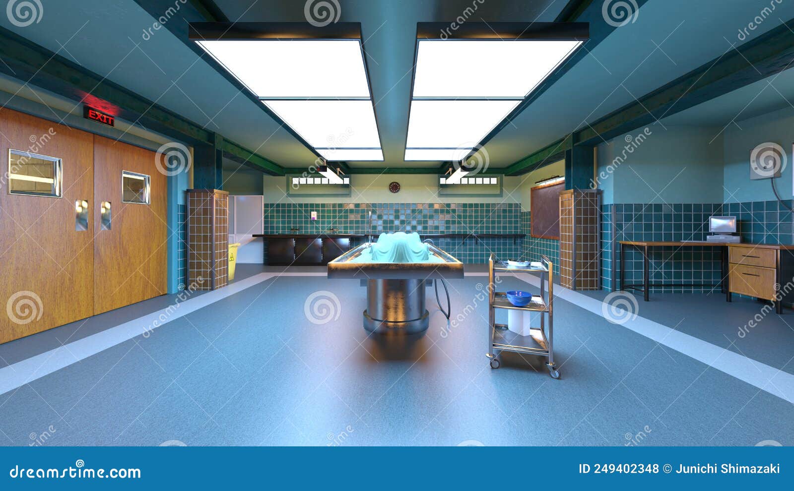 3D Rendering of the Dissection Room Stock Illustration - Illustration ...