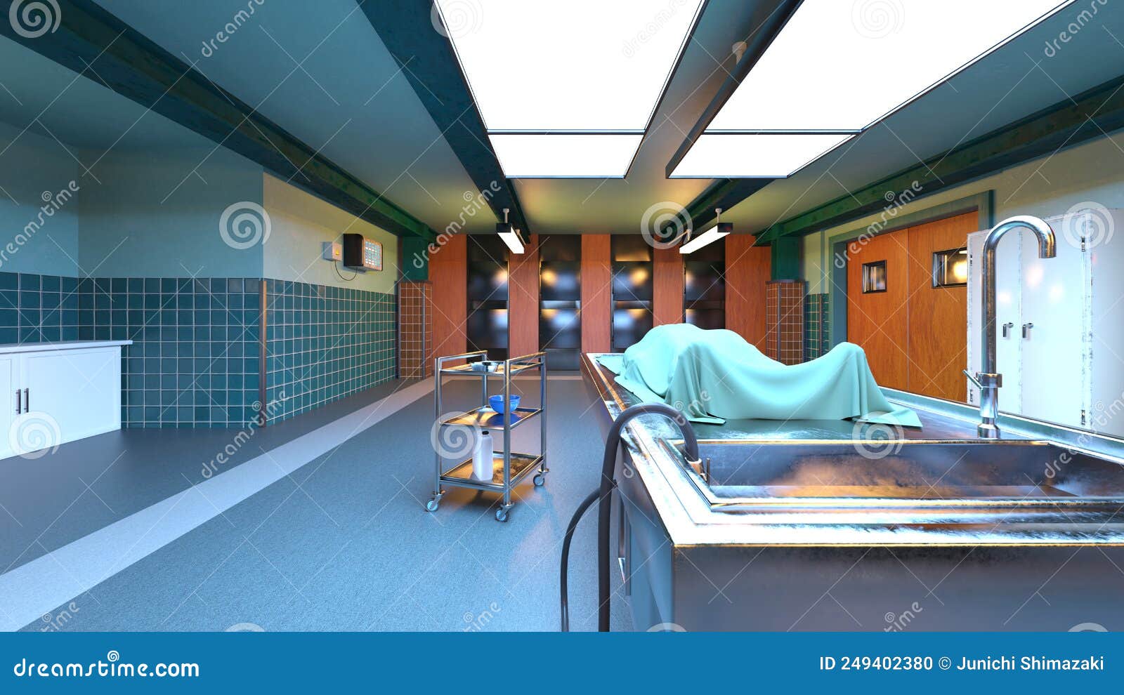 3D Rendering of the Dissection Room Stock Illustration - Illustration ...