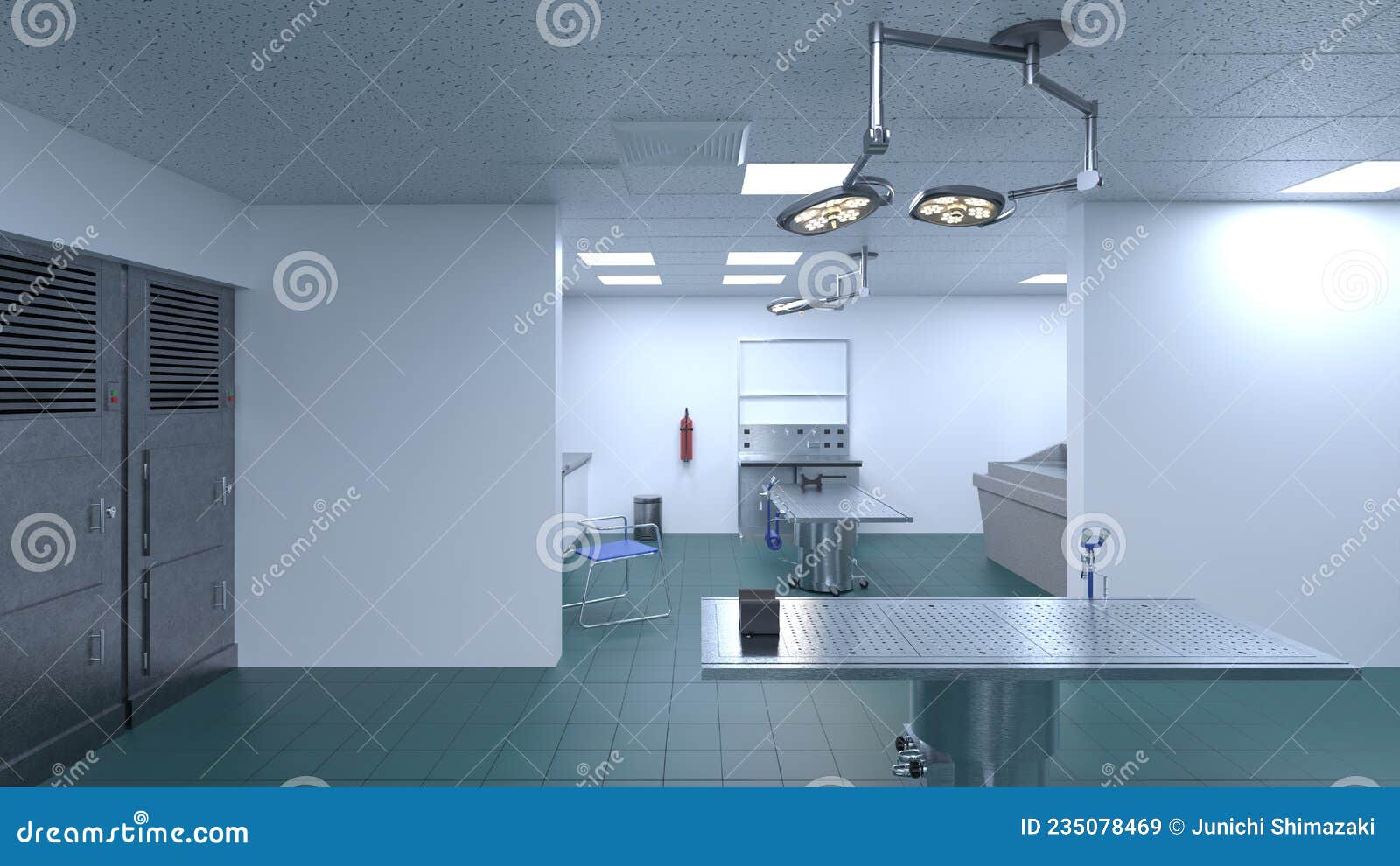3D Rendering of the Dissection Room Stock Illustration - Illustration ...