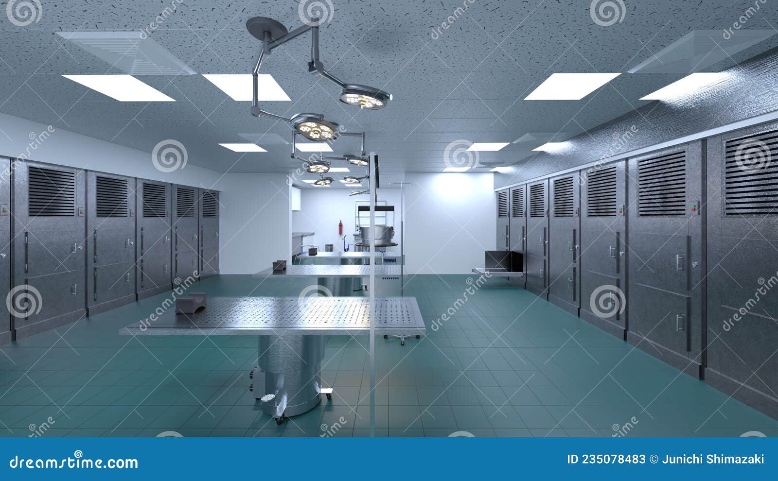 3D Rendering of the Dissection Room Stock Illustration - Illustration ...