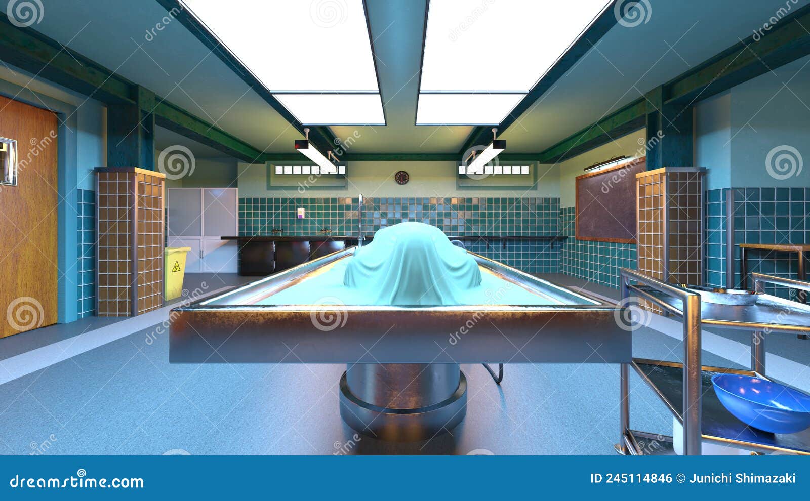 3D Rendering of the Dissection Room Stock Illustration - Illustration ...